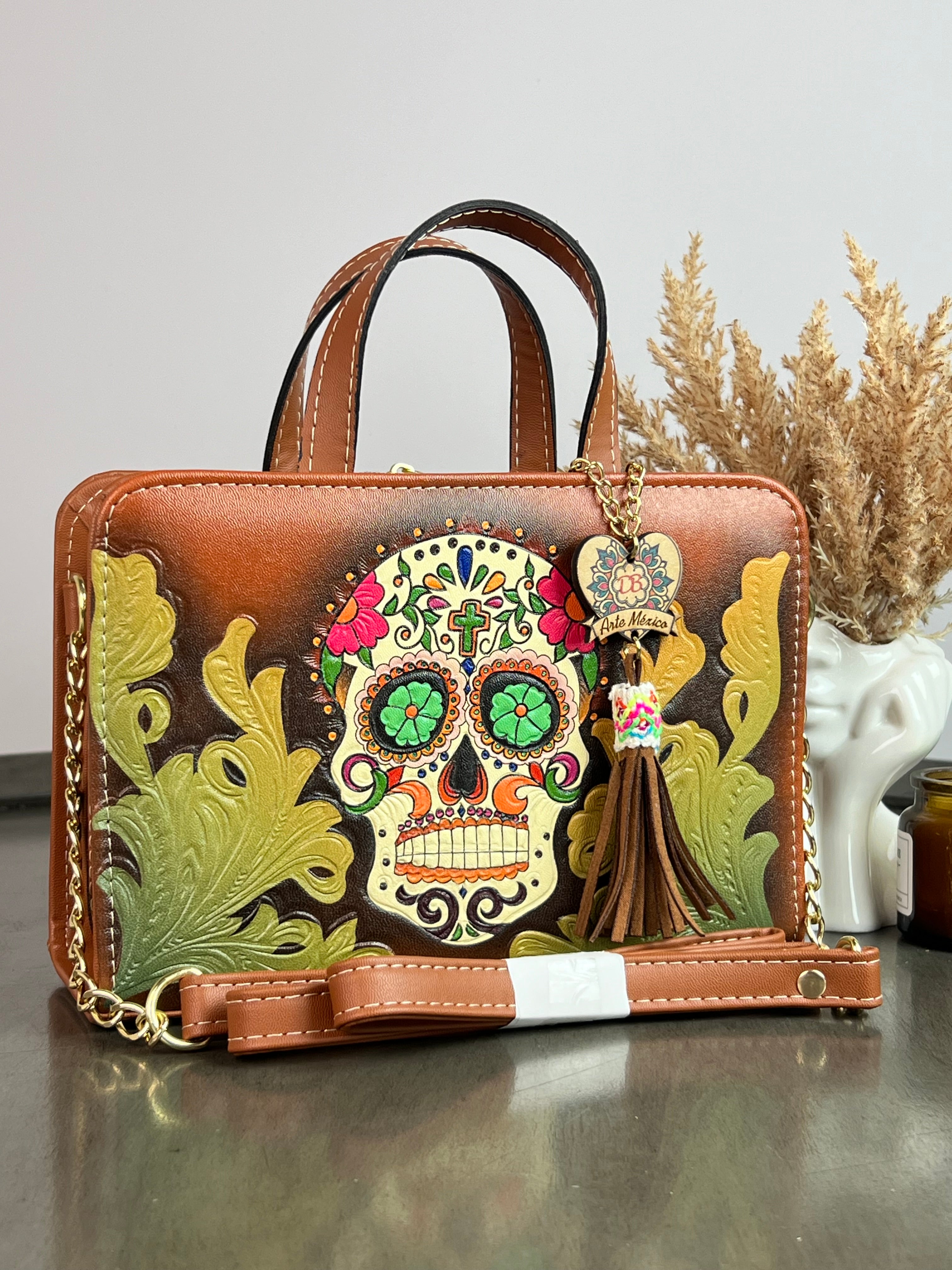 DB CROSSBODY CALAVERA MARRON – Moda Brava Bolsas