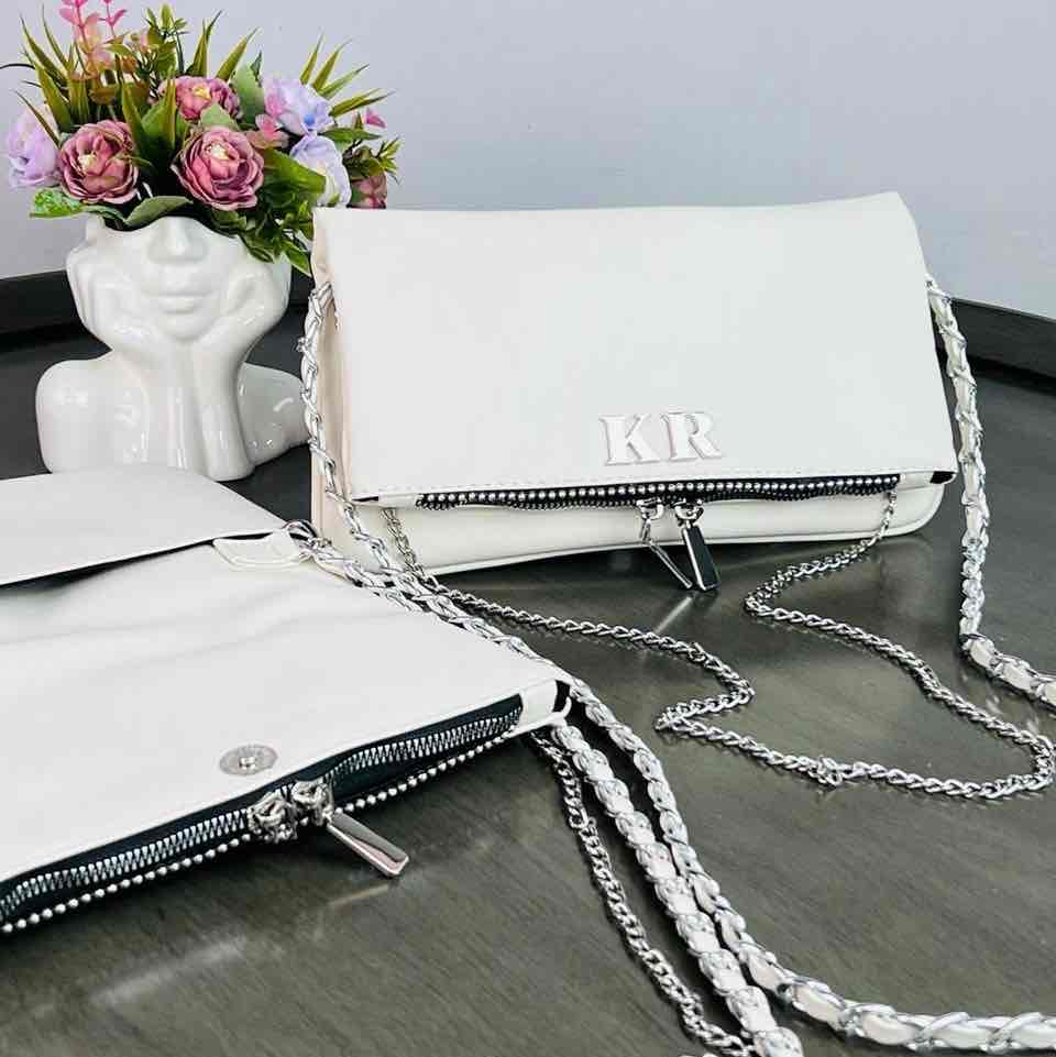 AMONET COLOR HUESO H/PLATA – Moda Brava Bolsas